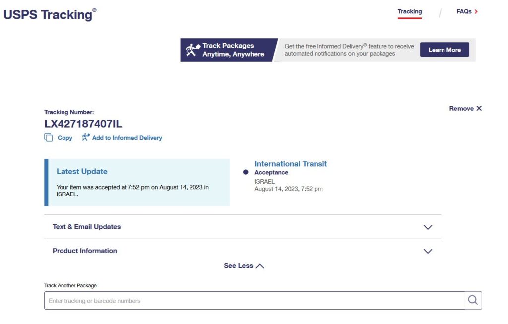 How to get SMS and/or Email notifications from USPS for your package ...